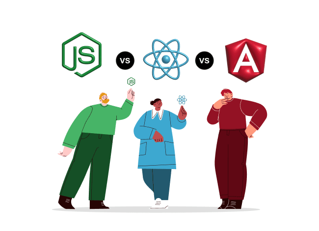 JavaScript Node.js vs. React vs. Angular : Choosing the Right Tech ...